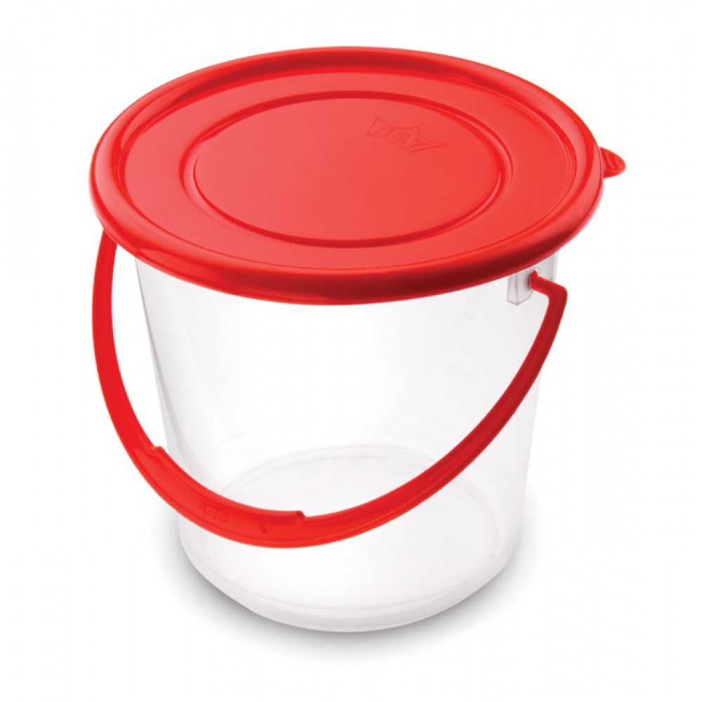 BALDE 1 LT C/TAPA Y ASA PLÁSTICA - PQT X 24 UN - Plasticos Rey