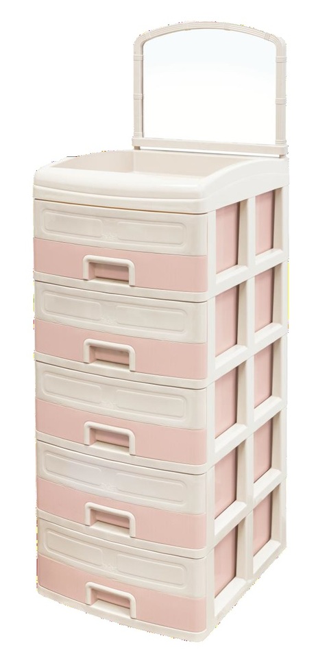 COMODA GIGANTE 5 PISOS TOCADOR C/ ESPEJO + SET SMA - Plasticos Rey