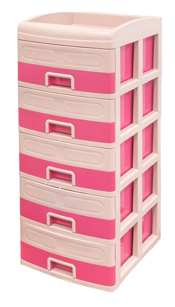 COMODA GIGANTE 5 PISOS TOCADOR + SET SMART BOX #8 - Plasticos Rey