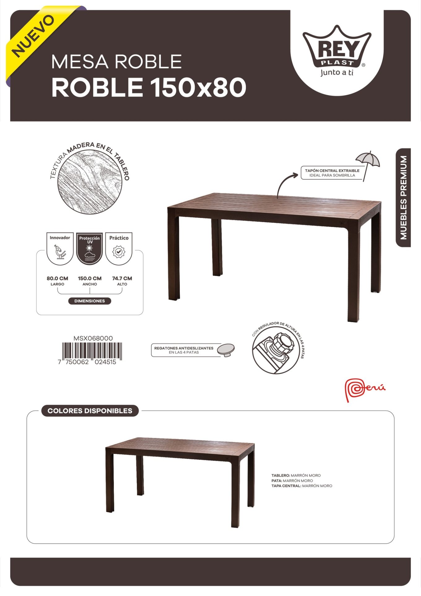 MESA ROBLE 150 X 80 - Plasticos Rey