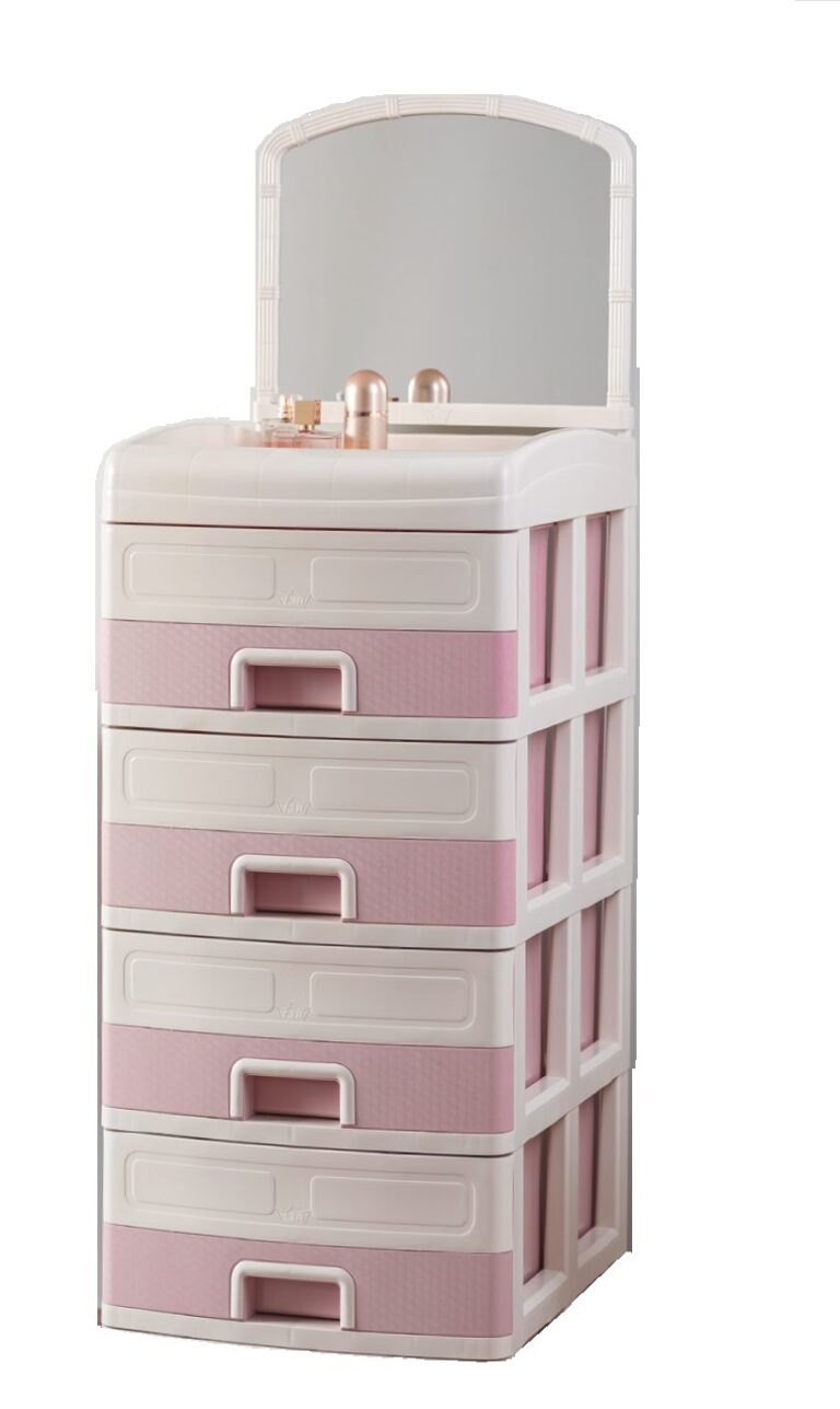 COMODA GIGANTE 4 PISOS TOCADOR C/ ESPEJO + SET SMA - Plasticos Rey