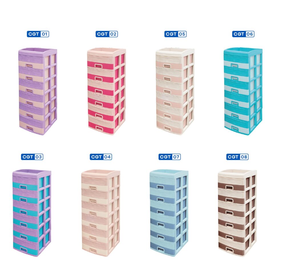 COMODA GIGANTE 5 PISOS TOCADOR + SET SMART BOX #8 - Plasticos Rey